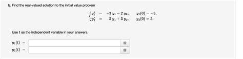Solved B Find The Real Valued Solution To The Initial Value