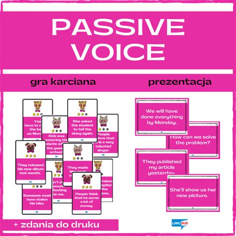 Passive Voice Gra Karciana Angielski Langrus