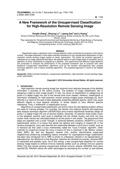 Pdf A New Framework Of The Unsupervised Classification For High