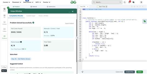 Geeksforgeeks Gfg160 Dsa Java Binarysearch Codingchallenge
