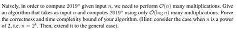 solved naively in order to compute 2019” given input n we