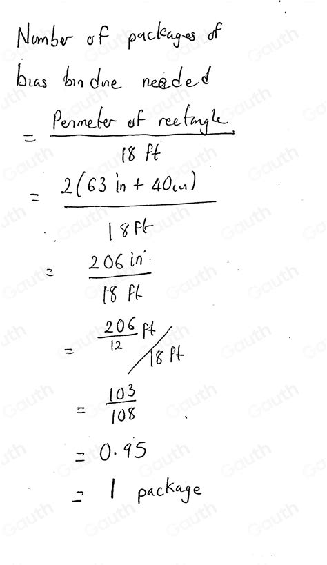Solved Bias Binding Is To Be Sewn Around The Edge Of A Rectangular Tablecloth Measuring 63 In
