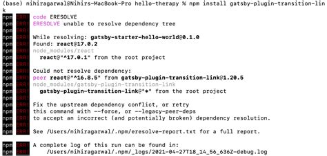 Javascript Unable To Install Gatsby Plugin Transition Link With Npm