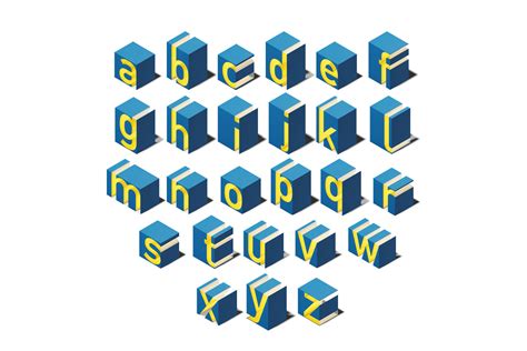 Cube 3d Font Isometric View 01 Gk Mockups Store