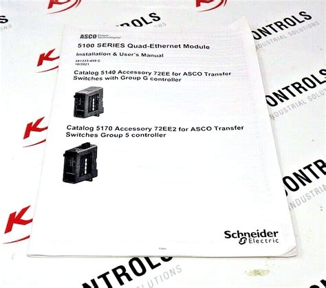 Schneider Electric Asco 5140 987100 004 Quad Ethernet Module 24v Dc Et