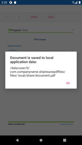 Share And Save Pdf Documents Telerik Ui For Xamarin