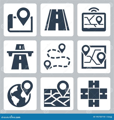 Vehicle Navigation And Road Related Vector Icons 2 Stock Vector Illustration Of Locations