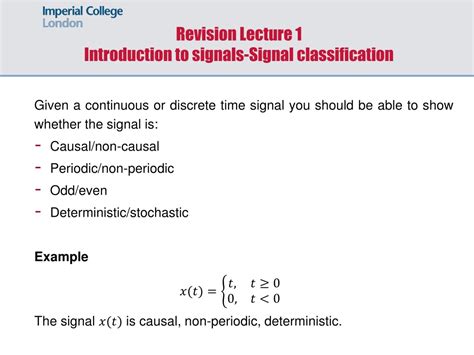 Ppt Signals And Systems Revision Lecture 1 Powerpoint Presentation Free Download Id508713