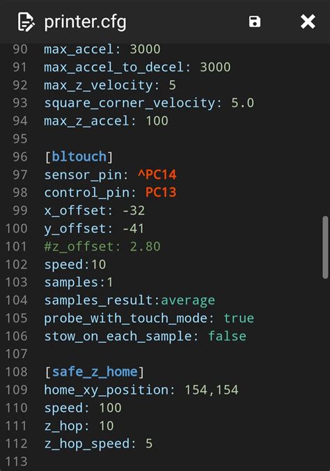 Bltouch Z Offset Commented Out Delete Or Is This Normal R Klippers