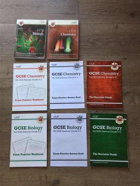 Gcse Bioloogy Chemistry Cgp Text Book Revision Guide Exam Practice Aqa Ocr Eur 1749 Picclick It
