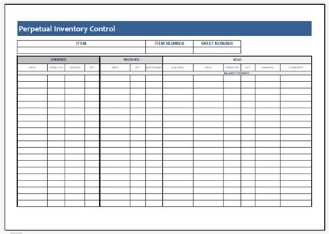 MS Excel Comprehensive Inventory Control Template Download