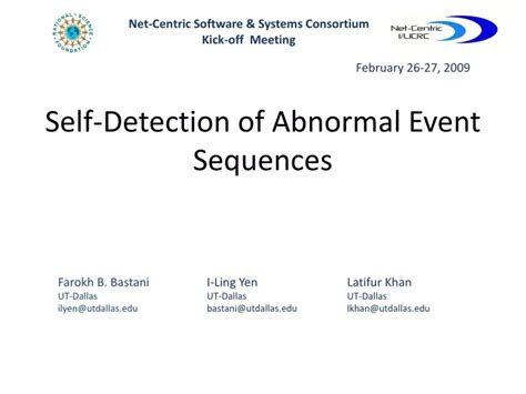 Ppt Self Detection Of Abnormal Event Sequences Powerpoint