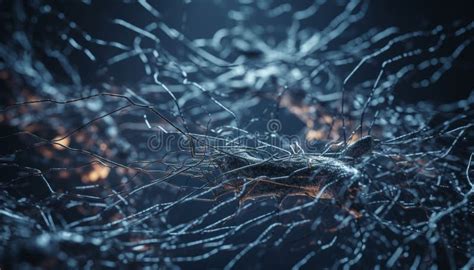 Glowing Synapse Connection In Human Nervous System Generated By Ai