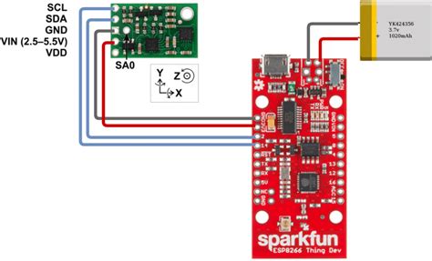 Connection Diagram Of The Prototype Components Module Esp8266 Imu