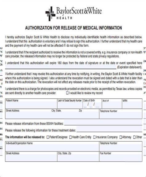Free 9 Release Of Medical Information Form Samples In Ms Word Pdf