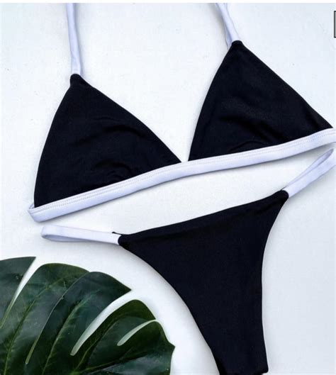 BiquÍni Basic Preto E Branco Tira Kariocas