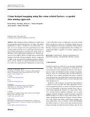 Crime Hotspot Mapping Using The Crime Re Pdf Appl Intell DOI S