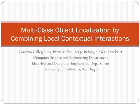 Ppt Multi Class Object Localization By Combining Local Contextual
