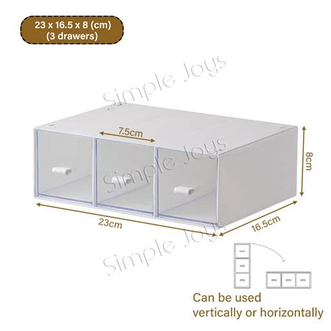 Stackable Drawer Organizer Storage Box For Desk Stationery Cosmetic Desktop Shopee Singapore