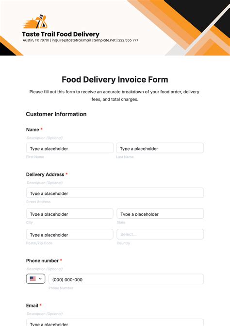 Free Delivery Templates To Customize Online And Print