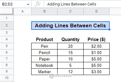How To Insert Lines Between Cells In Google Sheets OfficeWheel