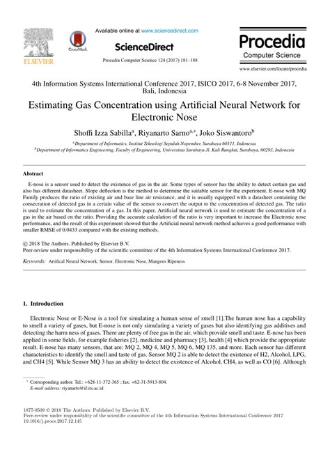 pdf estimating gas concentration using artificial neural network for