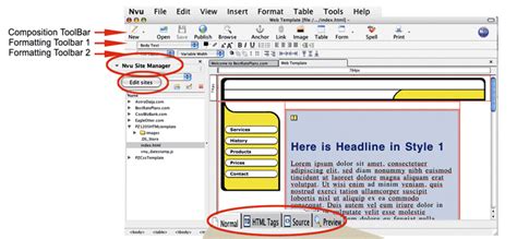 Nvu Tutorial How To Modify A Web Template Sevenseek Tutorials Blog