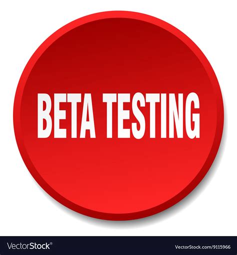 Beta Testing Red Round Flat Isolated Push Button Vector Image