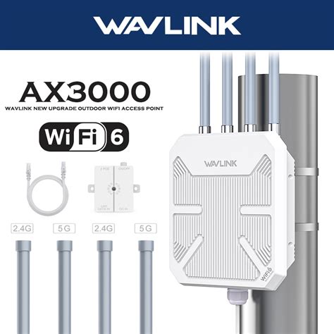Wavlink Ax3000 เราเตอร์ขยายสัญญาณ Wifi6 2 4g 5g พร้อมเสาอากาศ Poe 4x8dbi Ip67 ทนฝนและแดด