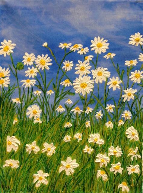 Field Of Daisies Drawing At Sidney Willis Blog