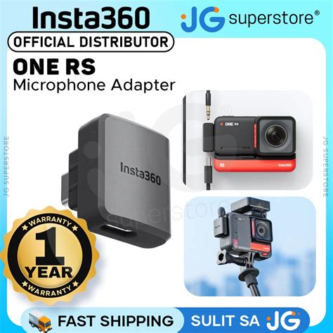 Insta Microphone Adapter Horizontal For ONE RS Action Camera W USB Type C Mm Audio
