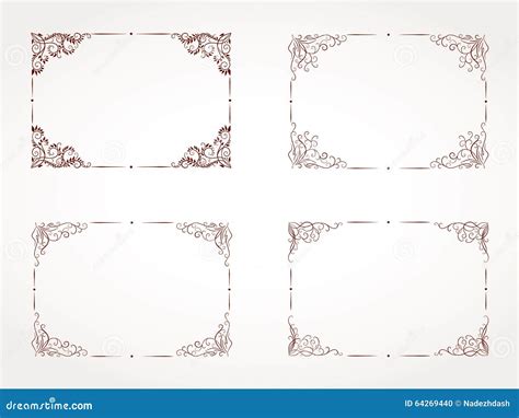 Vector Set Of Rectangular Ornamental Frame Stock Vector Illustration