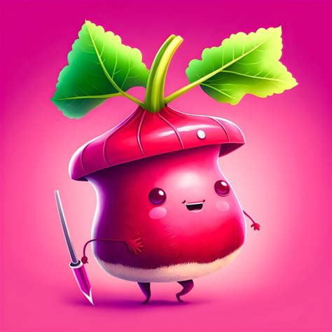 Premium Photo Funny Kawaii Beetroot Illustration