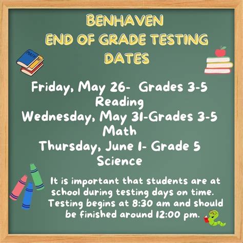 Eog Testing Dates Benhaven Elementary School