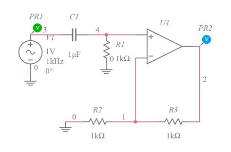 First Order Active High Pass Filter Multisim Live