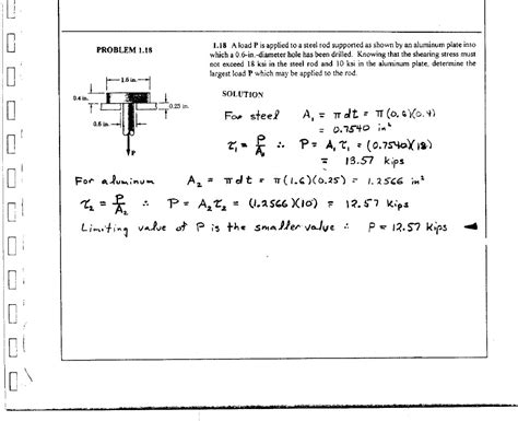 Solved Help With Finding Cross Sectional Area When