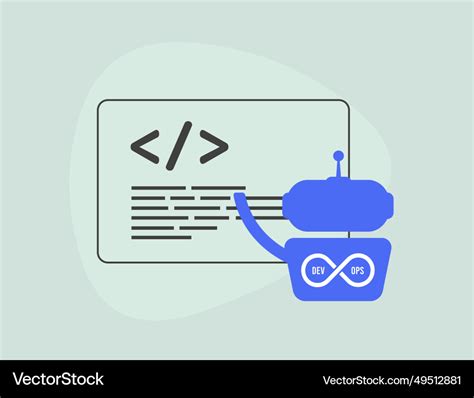 Ai Devops Concept Collaboration In Software Vector Image