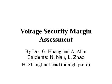 Ppt Voltage Security Margin Assessment Powerpoint Presentation Free
