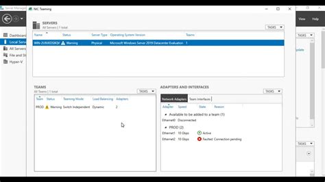 Configuring Nic Teaming For Hyper V Youtube