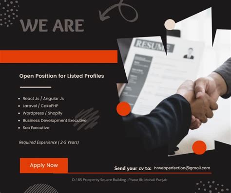 Web Perfection Technology On Linkedin Jobseekers Multiple Salary 5daysworking Location