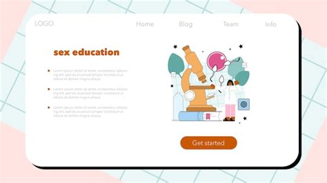 Banner web de educación sexual o lección de salud sexual en la página de destino Vector Premium