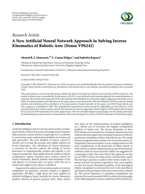 Pdf Research Article A New Artificial Neural Network Approach In