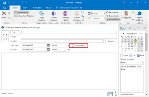Create An All Day Event In Outlook 2016 For Windows Information Services Division Ucl
