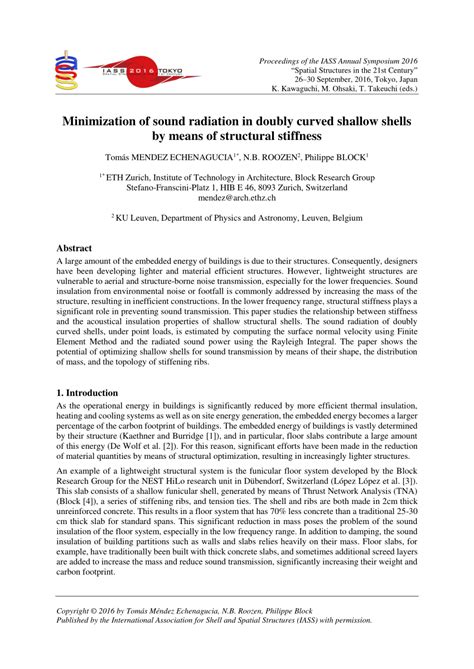 Pdf Minimization Of Sound Radiation In Doubly Curved Shallow Shells