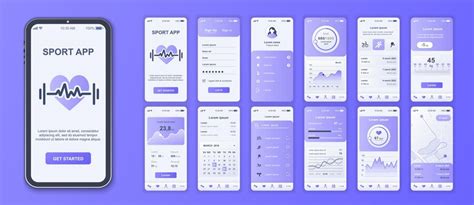 Premium Vector Fitness Mobile App Interface Screens Template Set