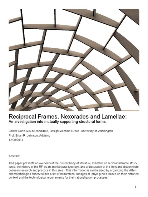 Reciprocal Frames Danz 2014 Pdf Download Free Pdf Curvature