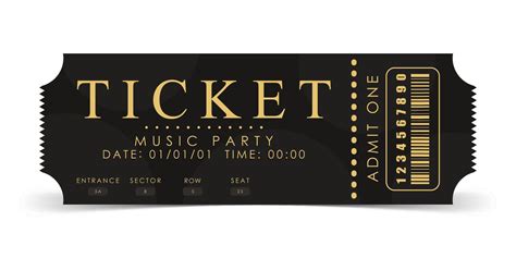 Sample Ticket For A Musical Concert Modern Ticket Card Illustration