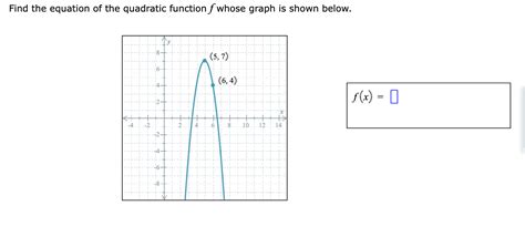 solved find the equation of the quadratic function f whose