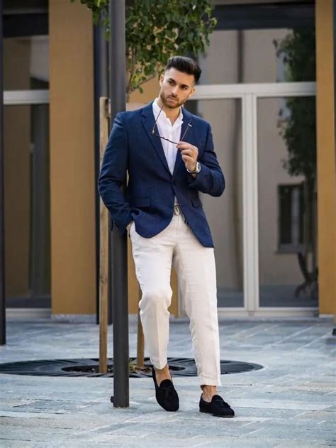 Navy Blue Blazer Combination For Wedding