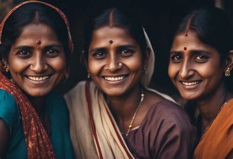 Premium Photo Indian Cultural Poor Women Smiling Face